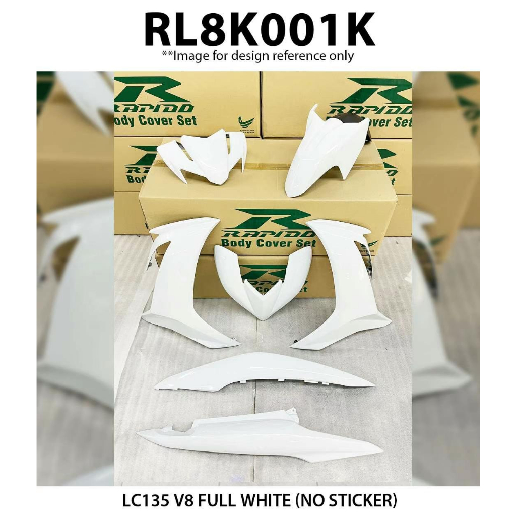 Cover Set LC135 V8 No Sticker Rapido Black White Coverset Kosong Plain ...