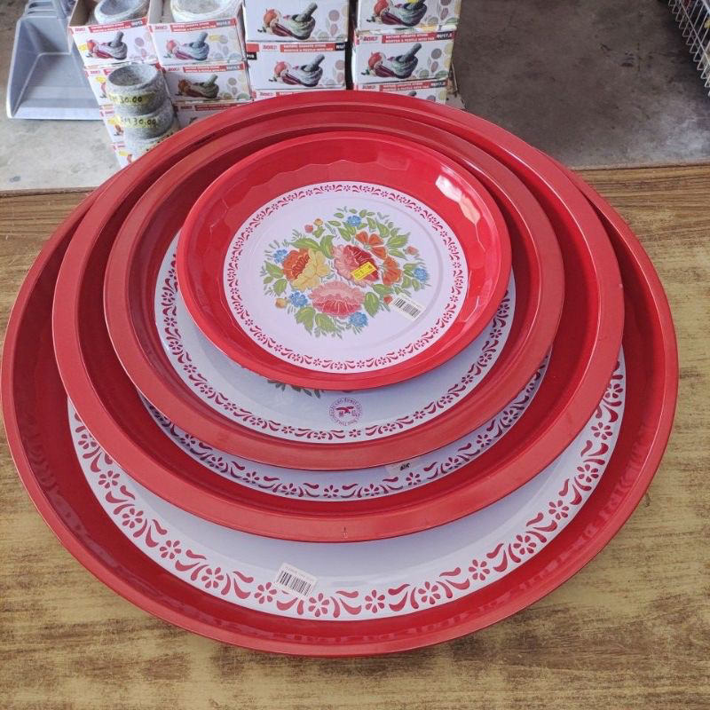 Round Metal Enamel Folwer Tray / Dulang Corak klasik / Talam / Round ...