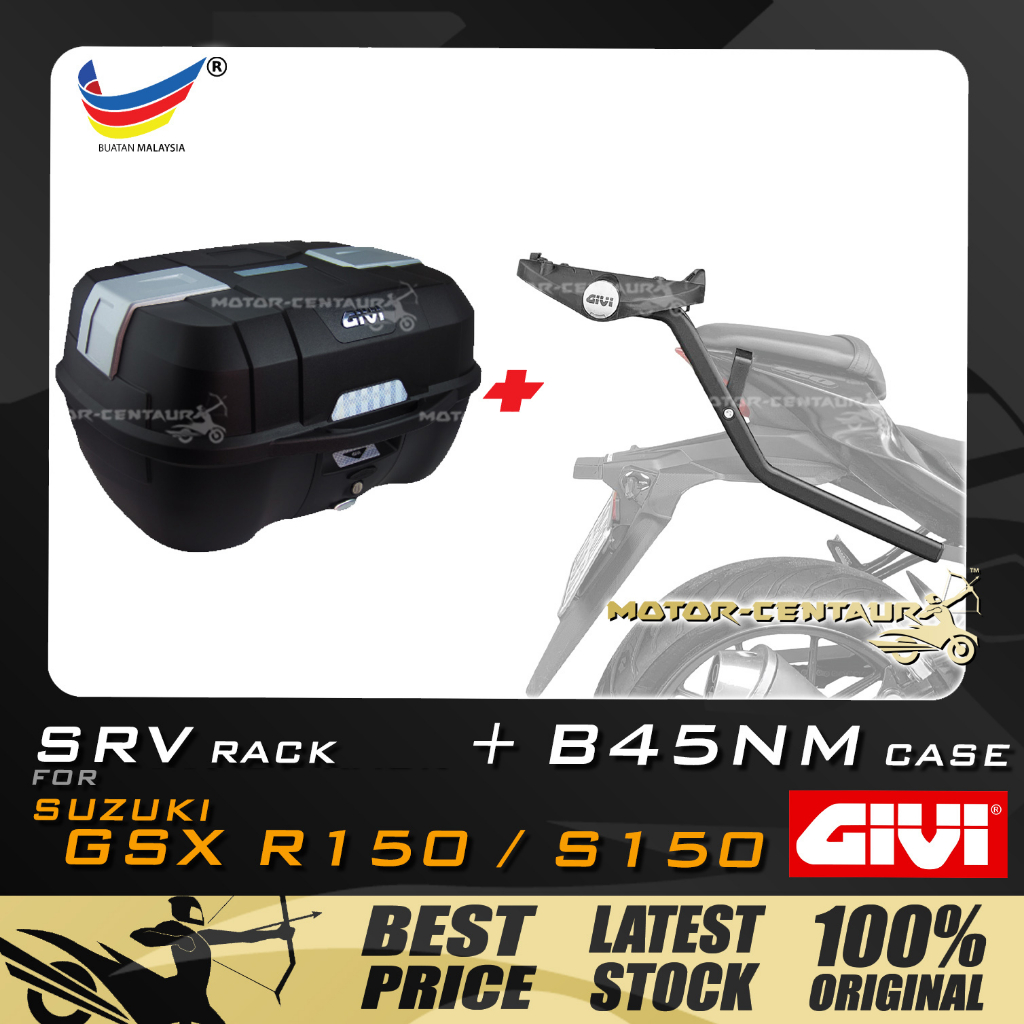SET KOMBO KOTAK/BOX GIVI B27/B270/B32/B33/B34/B360/B42/B45/E43 TOP CASE + GIVI SUZUKI GSX R150 ...