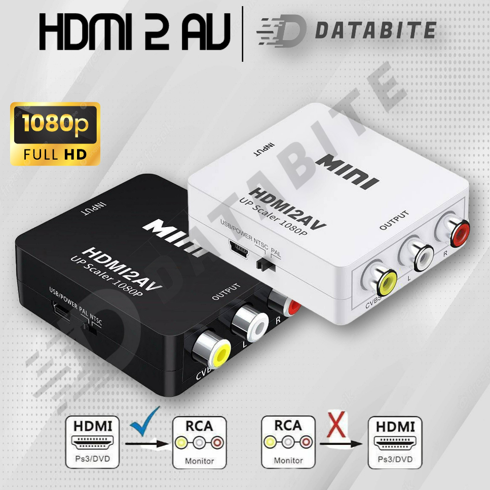 HDMI To RCA Converter HDMI to AV TV PC Input Output 1080P HDMI2AV ...