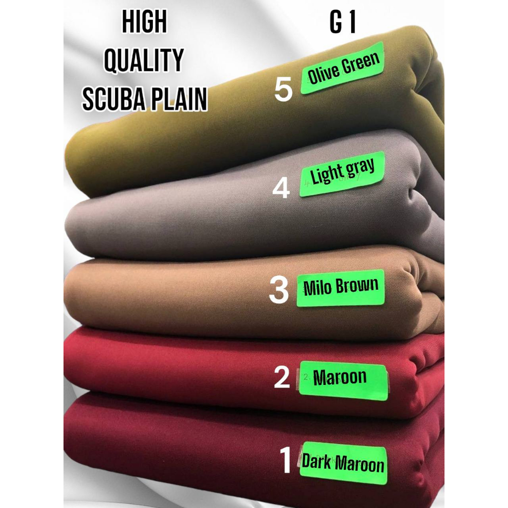 KAIN SCUBA PLAIN HIGH QUALITY FABRIC PREMIUM | Shopee Malaysia