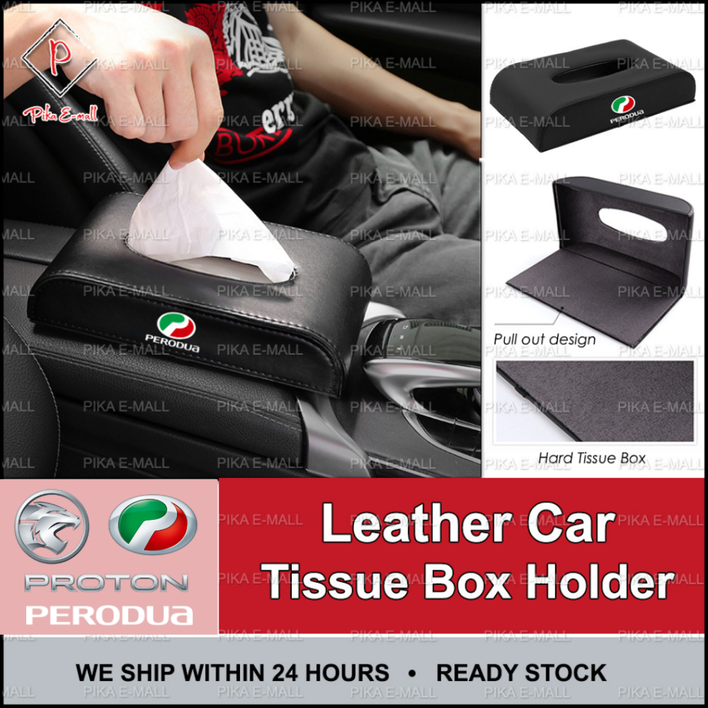 Proton Perodua Leather Car Tissue Box Holder Kotak Tisu Kereta Aksesori ...