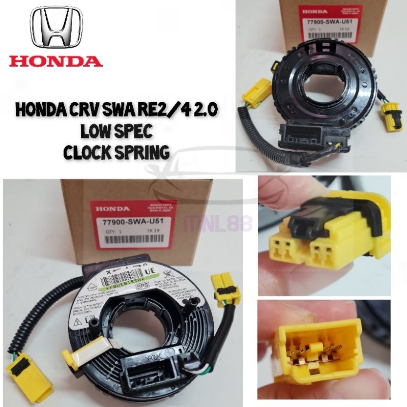 77900-SWA-U51 HONDA CRV SWA RE2 4 / 2.0 CLOCK SPRING (2 PIN DOUBLE ...