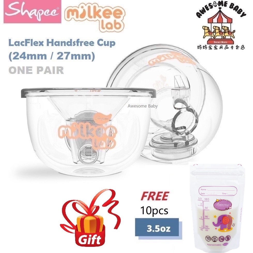 12.12 Sales Shapee Milkee Lab LacFlex Silicone Handsfree Collection Cup ...