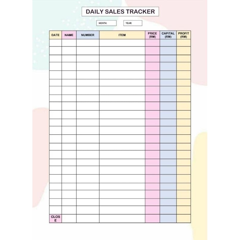SALES TRACKER / REKOD JUALAN / HARIAN BULANAN & TAHUNAN | Shopee Malaysia