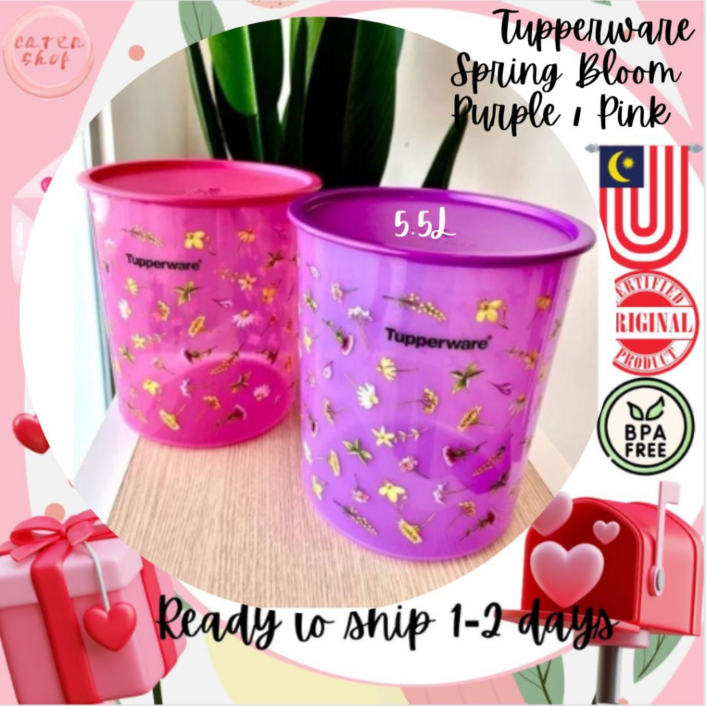 Tupperware Spring Bloom Maxi Canister Purple / Pink 1 Unit 5.5L ...
