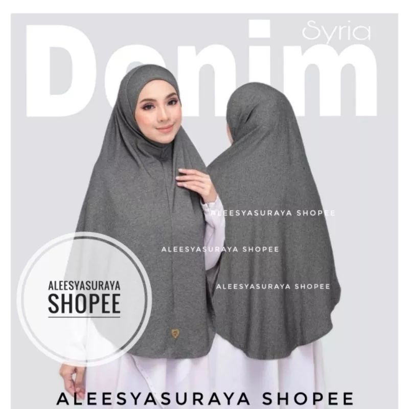 [ Cotton Denim Syria ] Size 3XL Tudung Syria Denim Free Inner / Tudung Labuh Umrah Haji | Shopee ...