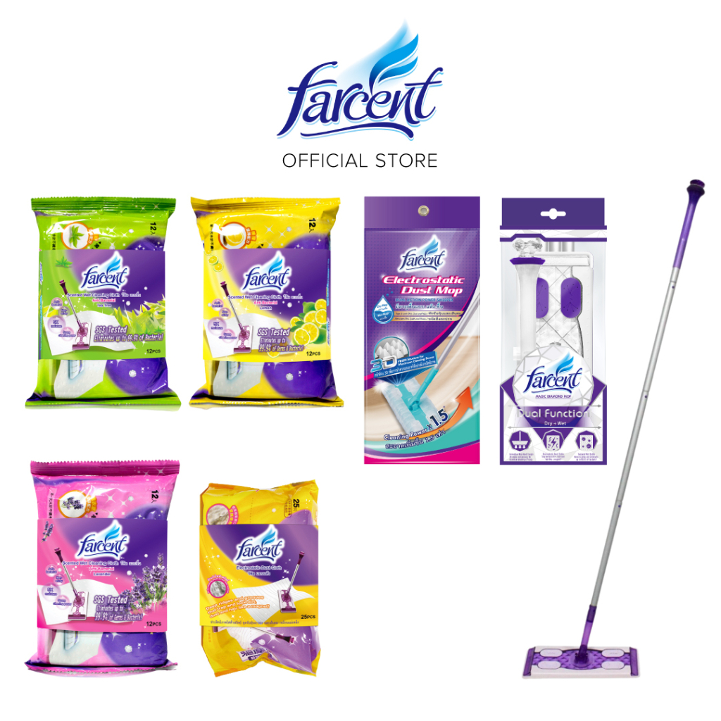 Farcent Antibacterial Magic Diamond Dry & Wet Mop/ Electrostatic Dust ...