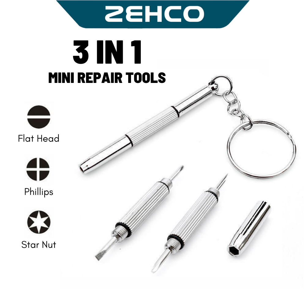 3 In 1 Mini Screwdriver【Flat Head/Philips/Star Nut】Watch Repair Tools ...