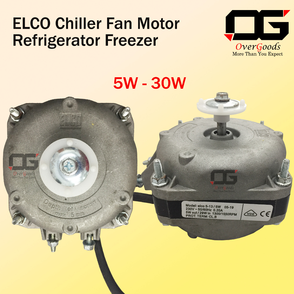 ELCO 5w-30w Multi Refrigerator Fan Motor CHILLER / FREEZER / FRIDGE ...