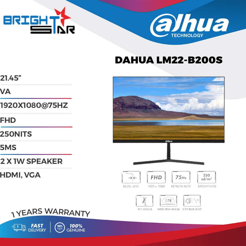 DAHUA MONITOR LM22-B200S LM24-B200S LM27-B200A / VA / 1920X1080@75HZ ...