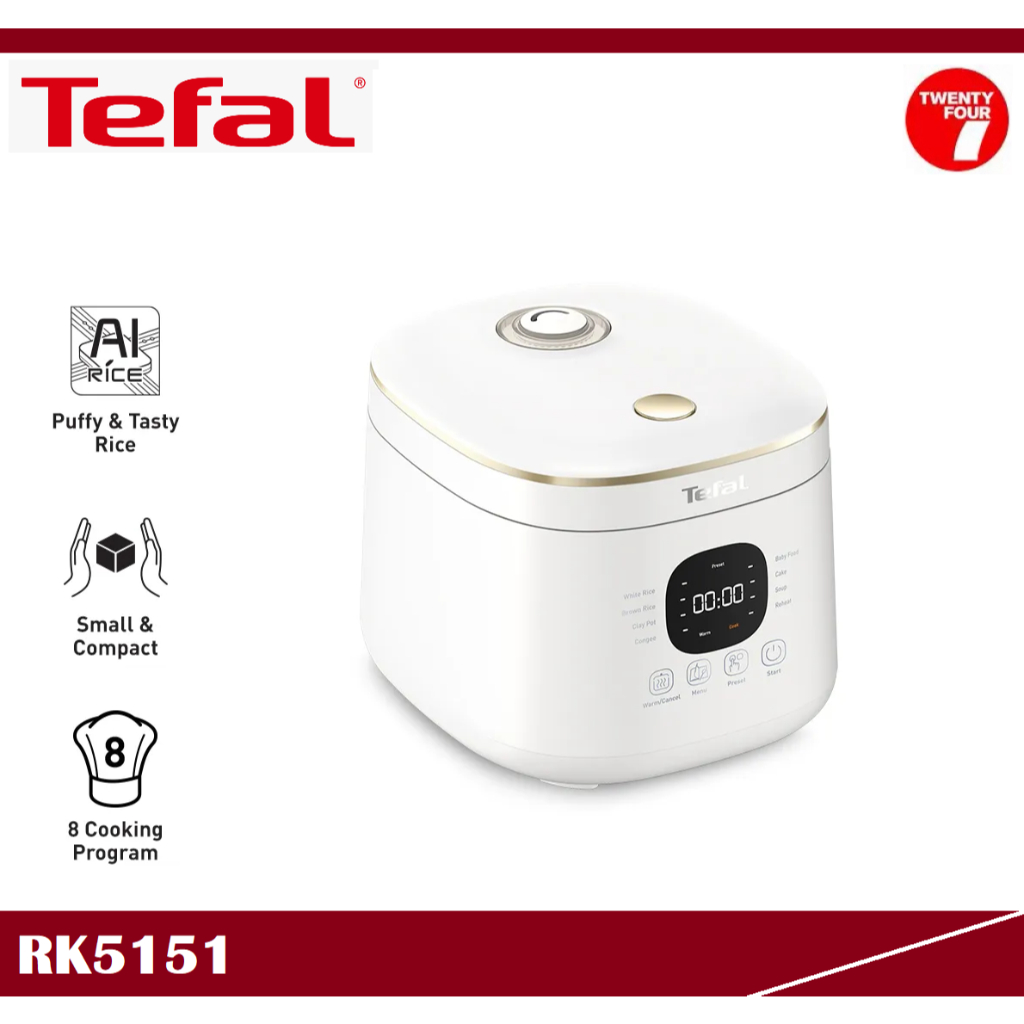 TEFAL Rice Mate Mini Fuzzy Logic Rice Cooker 0.7L RK515165 (4 cups ...