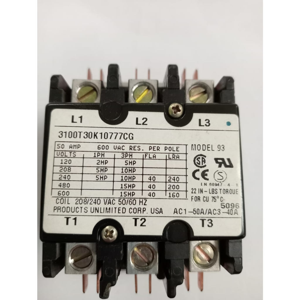 DEFINITE PURPOSE MAGNETIC CONTACTOR 3POLE 40AMP. | Shopee Malaysia