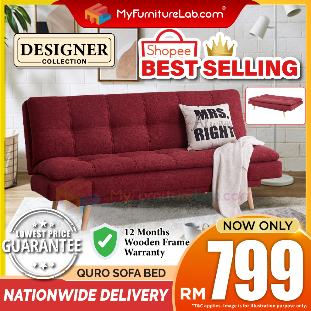 【READY STOCK】𝐌𝐘𝐅𝐔𝐑𝐍𝐈𝐓𝐔𝐑𝐄𝐋𝐀𝐁®:QURO 3 Seater Sofa Bed Katil Sofa Murah ...