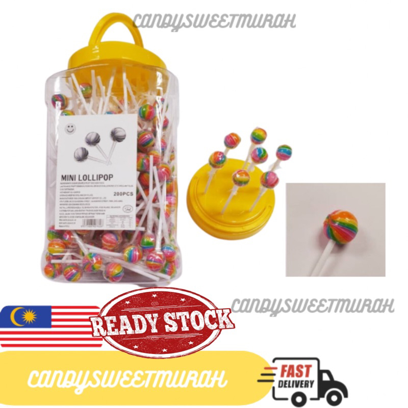 200pcs Mini Lollipop Rainbow Lollipop HALAL party gift | Shopee Malaysia