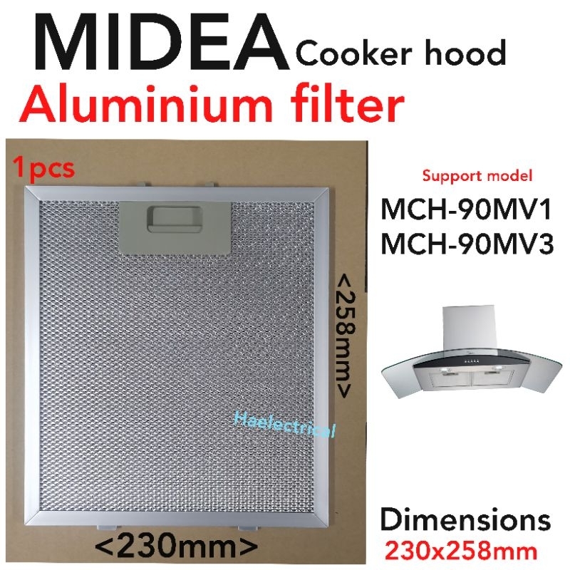 midea cooker hood aluminium filter MCH-90MV1 MCH-90MV3 | Shopee Malaysia