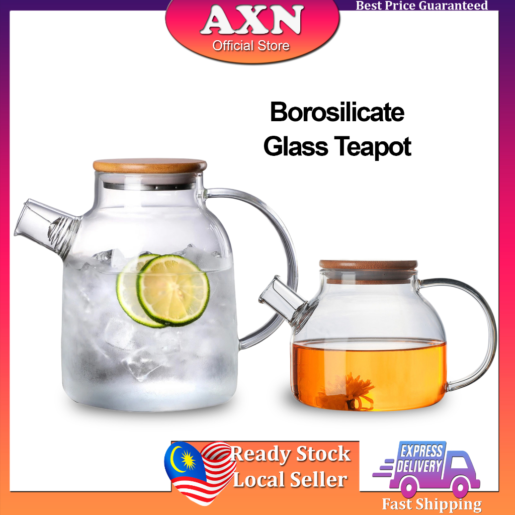 AXN Nordic Minimalist Glass Teapot Coffee Pot, High Borosilicate ...