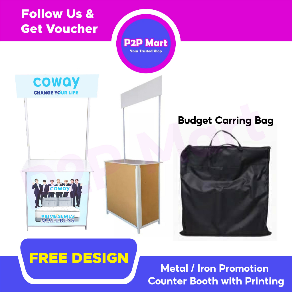 Metal / Iron Promotion Counter Booth (FREE Design Included Printing ...