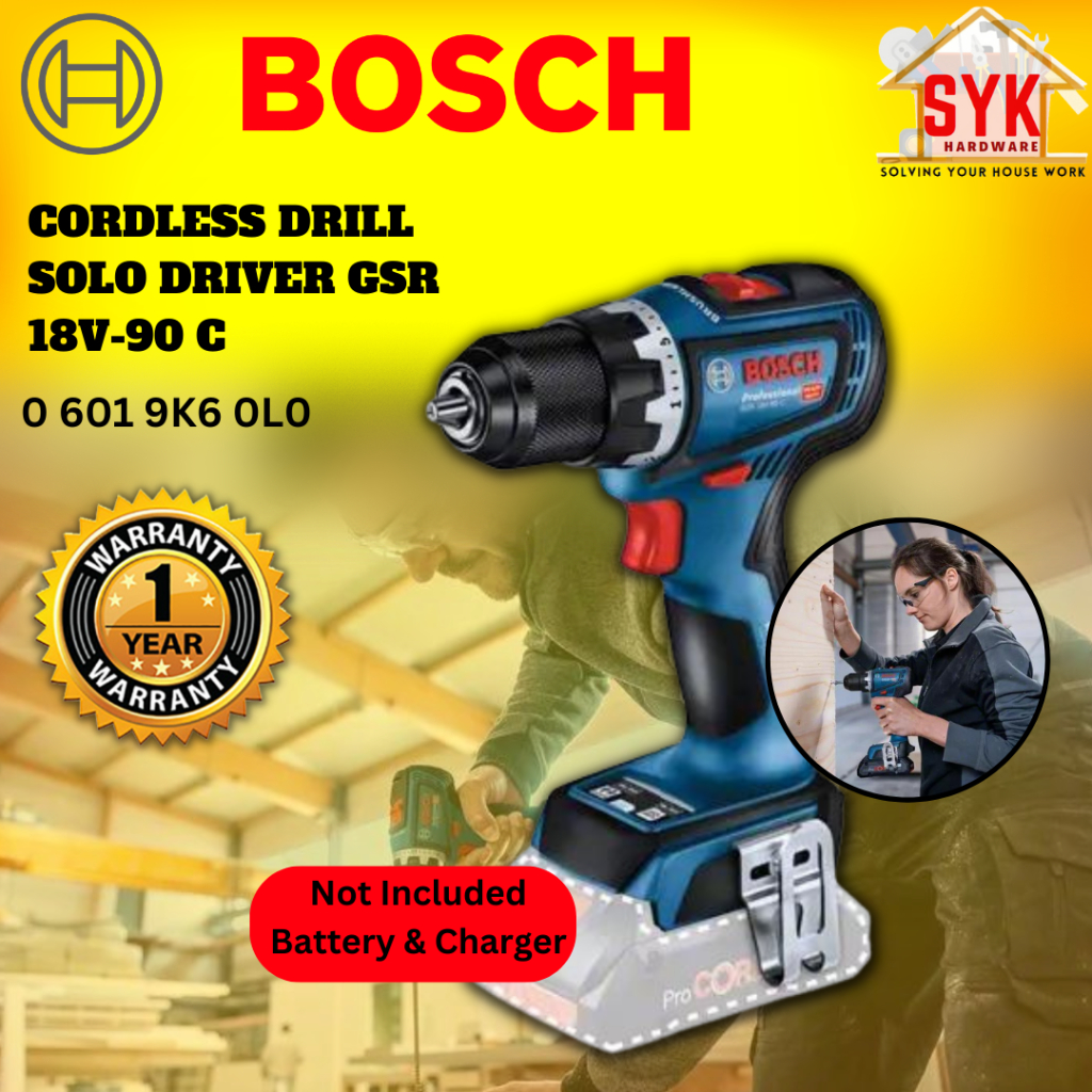 SYK Bosch GSR 18V-90C GSR18V-90C Cordless Drill Driver Solo Machine ...