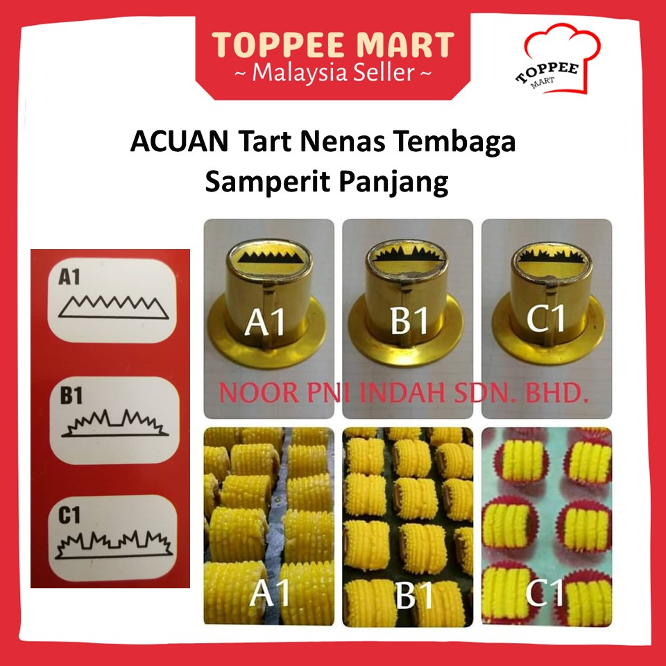 ACUAN Tart Nenas Tembaga / Samperit Panjang 1pc / Tart Nastar A1 / B1 ...