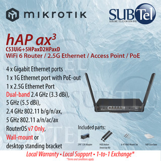 Mikrotik hAP ax3 C53UiG+5HPaxD2HPaxD WiFi6 Router 2.5G Ethernet Access ...