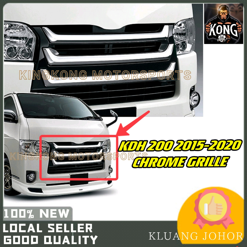 TOYOTA HIACE KDH200 2015-2020 CHROME GRILLE SPORT GRILL DEPAN SALUNG ...