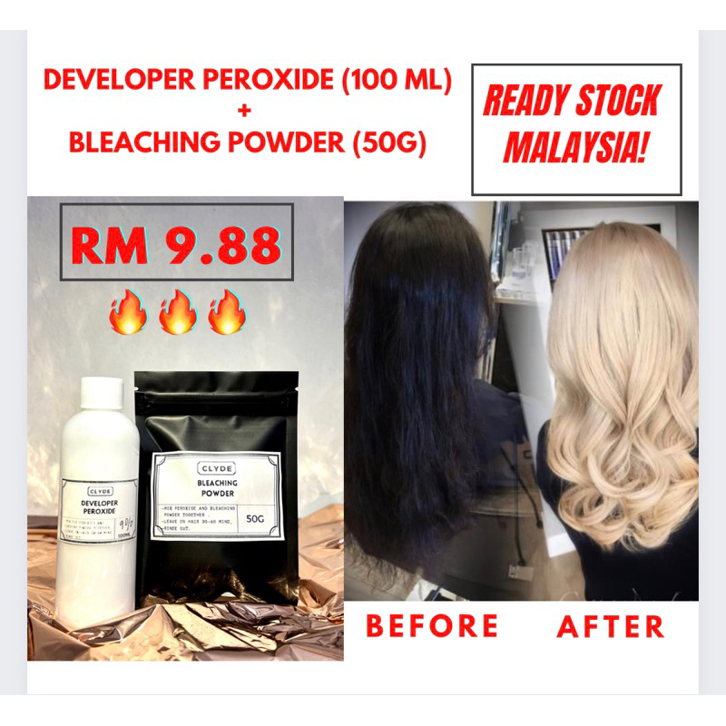 🔥Mesti Jadi! SET BLEACHING RAMBUT Developer Peroxide ( 100 ml ...