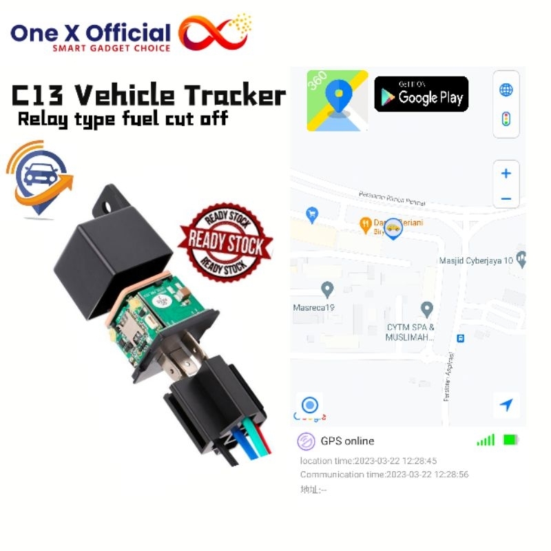 100% 360GPS READY STOCK Car GPS Tracker Relay-Shape Security Tracking ...