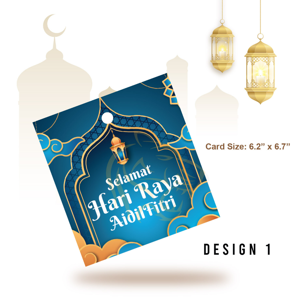 10Pcs Hari Raya Greeting Card Gift Tags , Hari raya Gift Tags 6.2cm(W ...