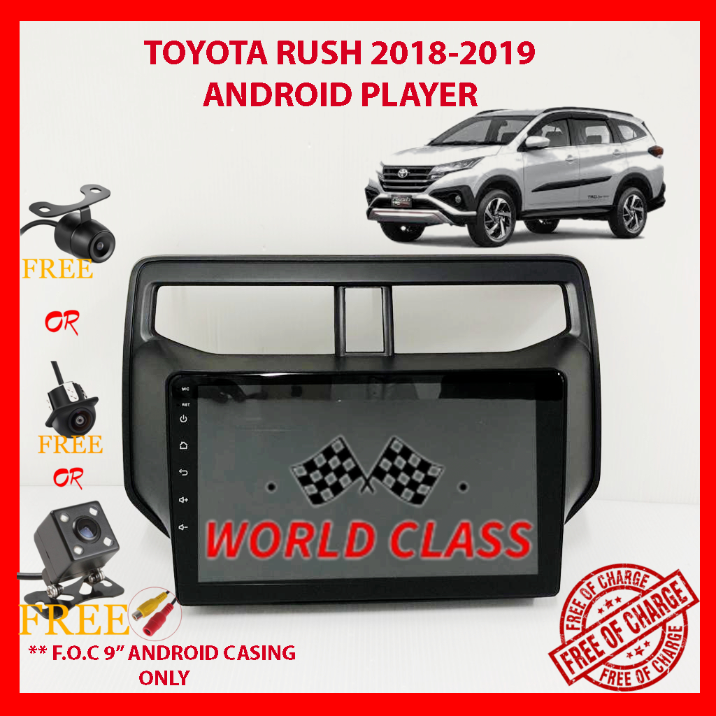 TOYOTA RUSH 2018-2019 ANDROID 9" IPS PLAYER 2.5D FULL HD SCREEN WITH ...