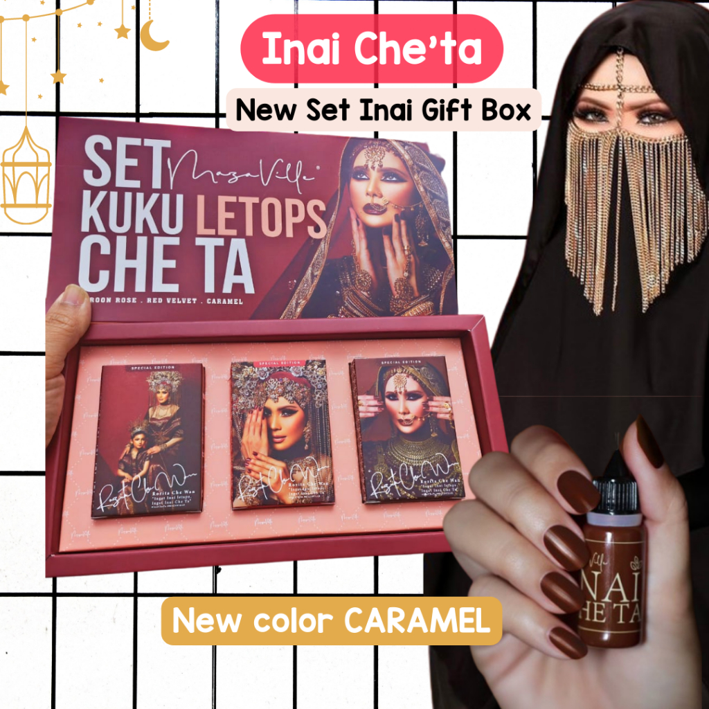 Inai che ta Original HQ Inai daun asli Maroon rose Lipstick Mawar Hitam Che ta New | Shopee Malaysia
