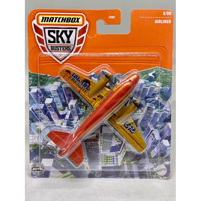 Matchbox AIRLINER Metallic Orange Sky Busters Passenger Aircraft 1/72 ...