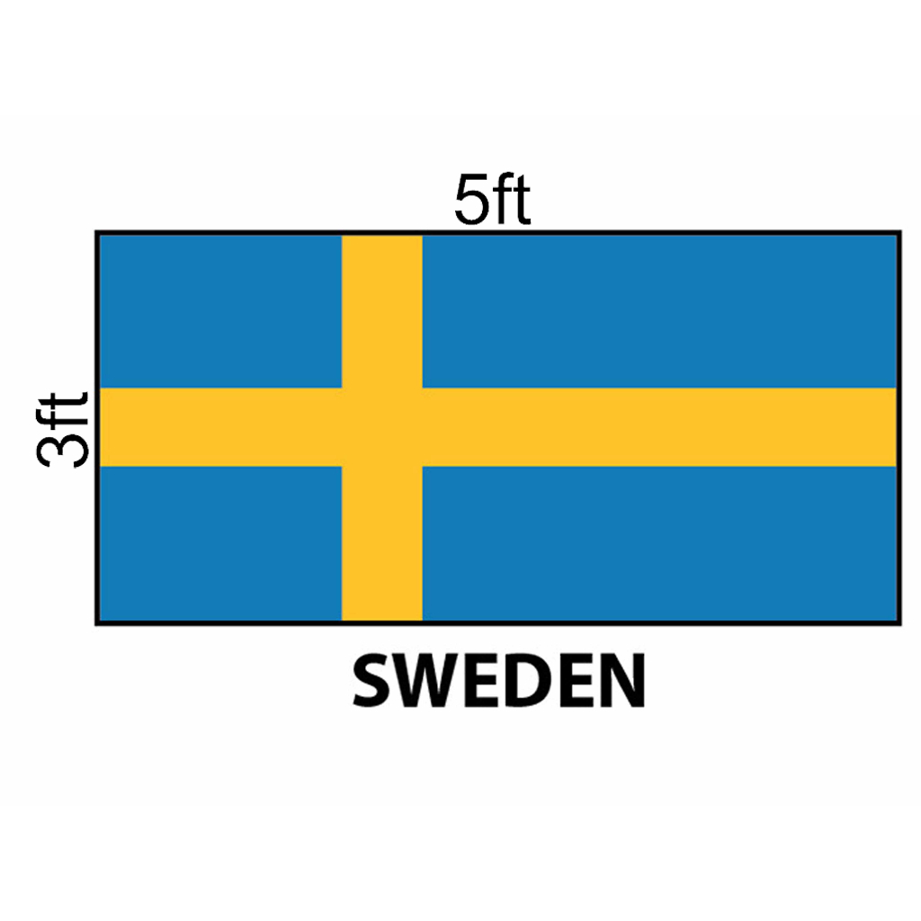 Sweden Flag 3x5ft, Bendera Sweden 3x5ft, Polyester | Shopee Malaysia