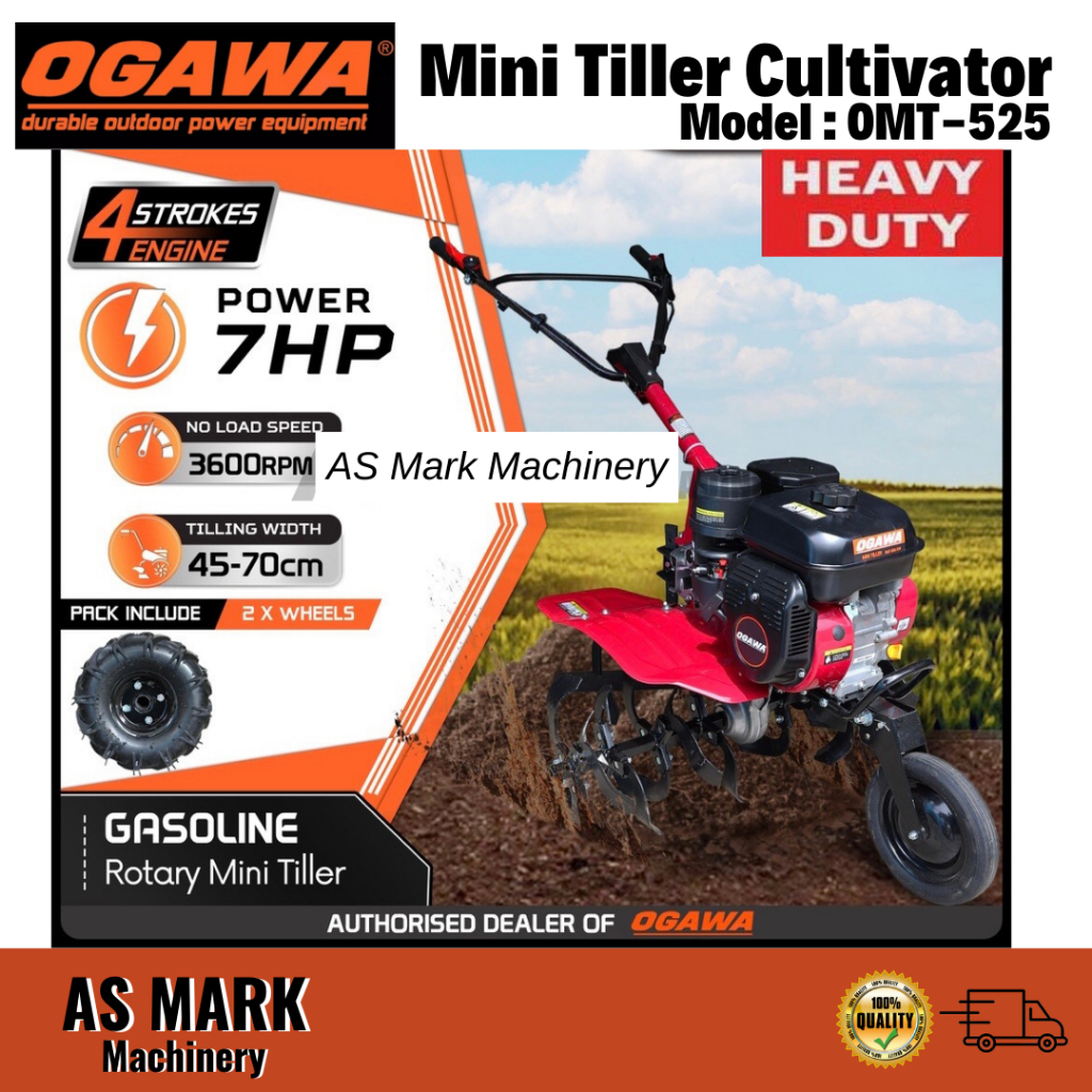 [ 100% Original ]OGAWA Mini Tiller OMT-525 / 7HP Heavy Duty Mini ...