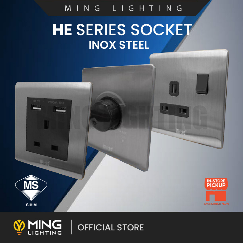 (Sirim) Imitos HE Series Modern Suis Inox Steel Wall Switch Door Bell ...