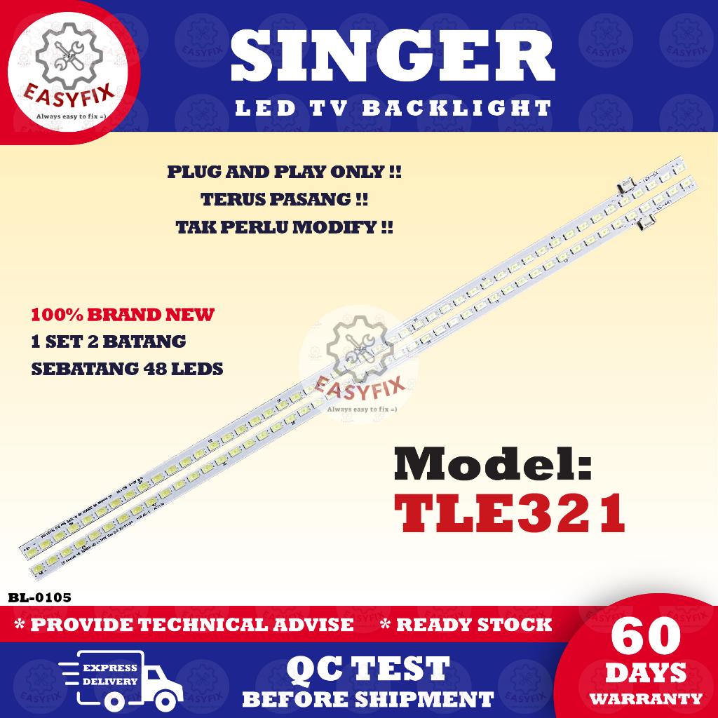 TLE321 SINGER 32 INCH LED TV BACKLIGHT ( LAMPU TV ) 32" BACKLIGHT ...