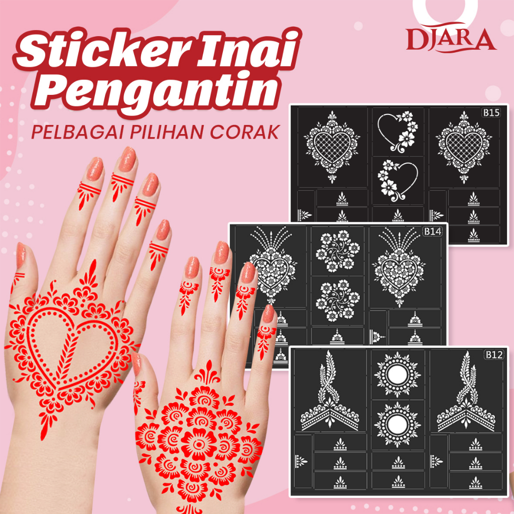 Sticker inai / Sticker Henna / Henna Stencil / Mehndi Stencil NEW ...