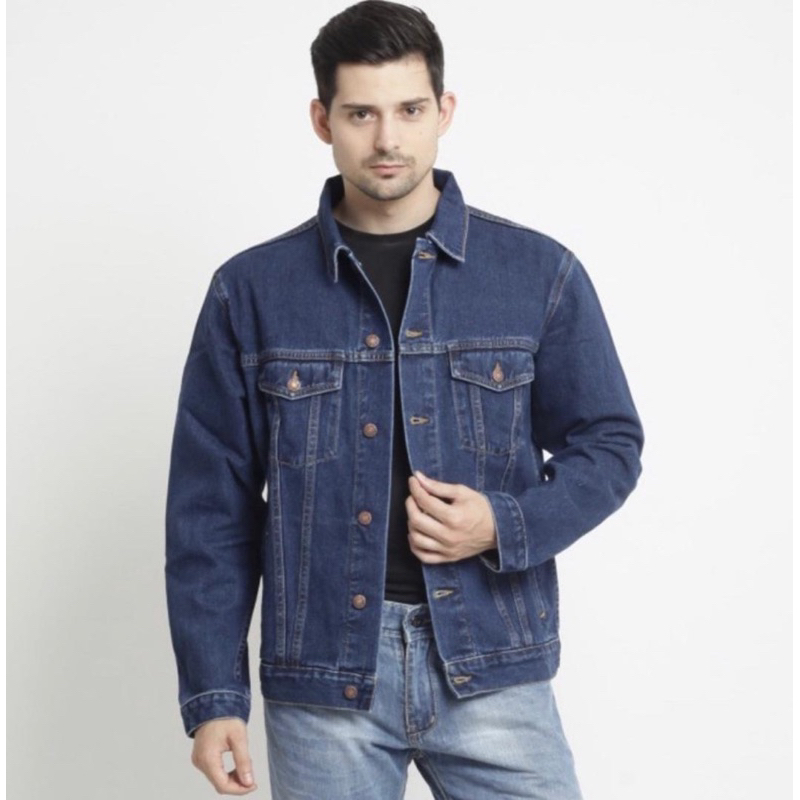 🤲🇲🇾Men's Fashion Retro Slim danim Cowboy Jacket Jeans Jacket | Shopee ...