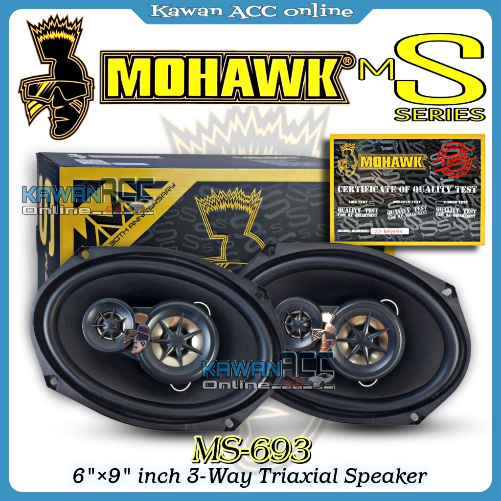 MOHAWK MS Series 6x9 inch 3way triaxial Speaker **100%Original** MS-693 160watts | Shopee Malaysia