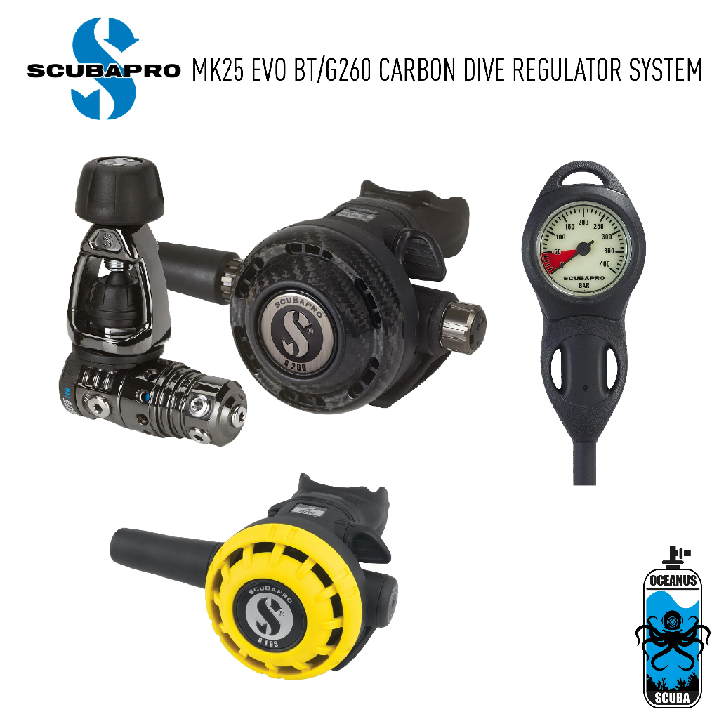 SCUBAPRO MK25 EVO BT/G260 CARBON DIVE REGULATOR SYSTEM for Scuba Diving ...