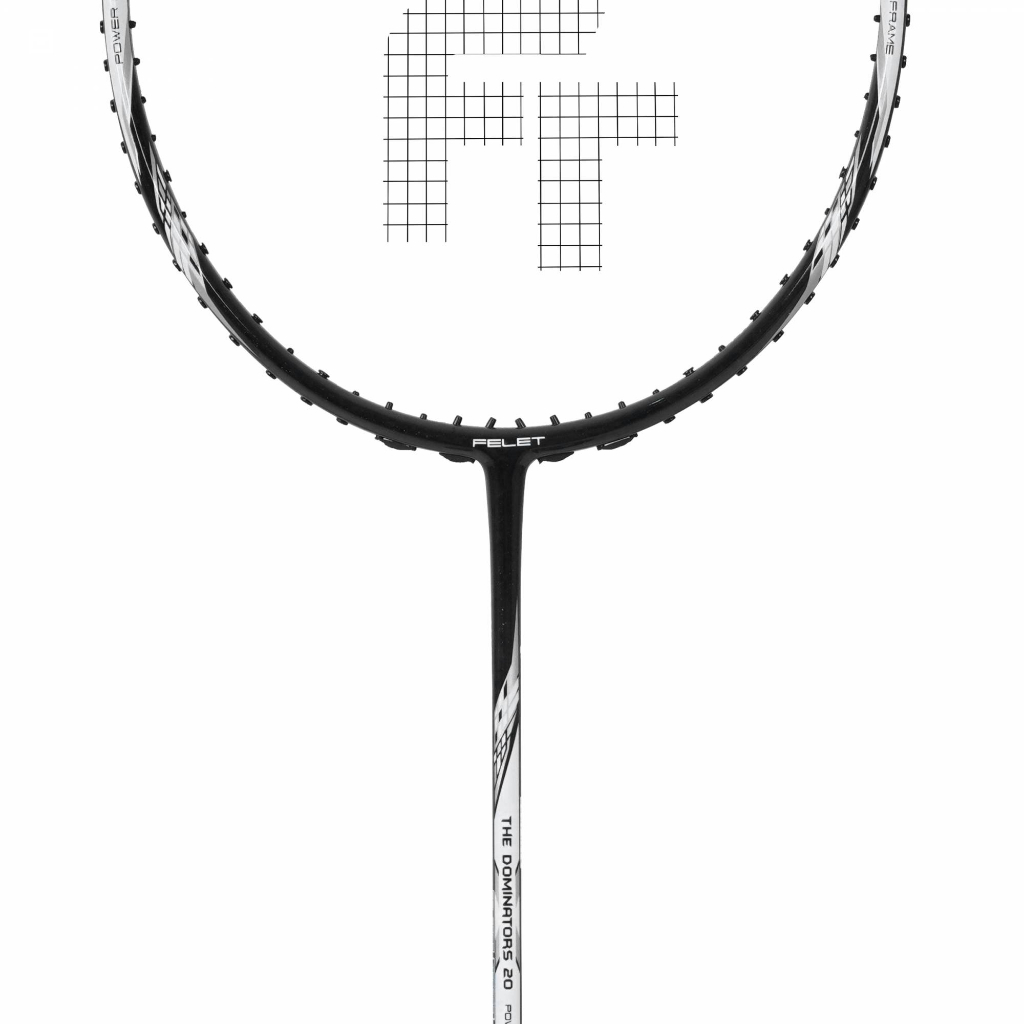 Felet Badminton Racket THE DOMINATORS 20 BLACK/WHITE (FREE STRING AND ...