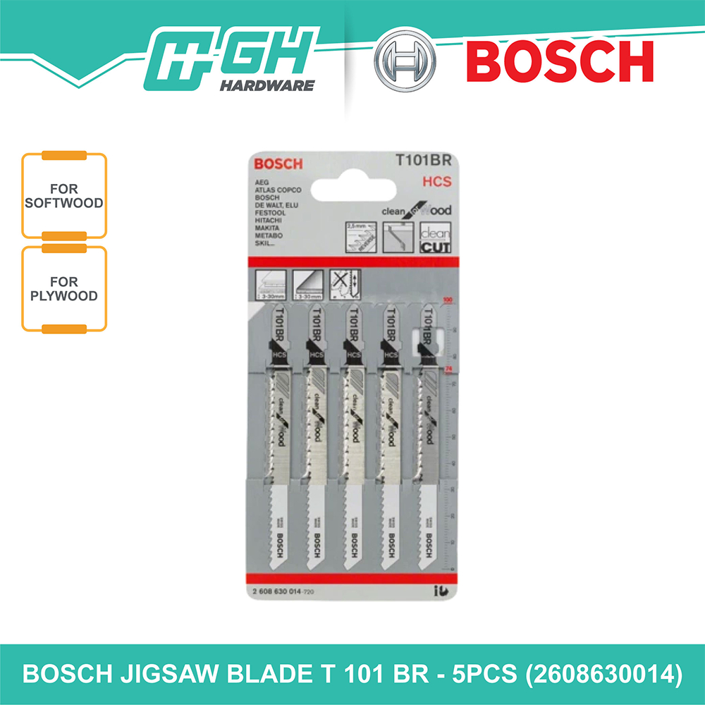 [ GH HARDWARE ] BOSCH T 101 BR / T101BR Clean For Wood Jigsaw Blade ...