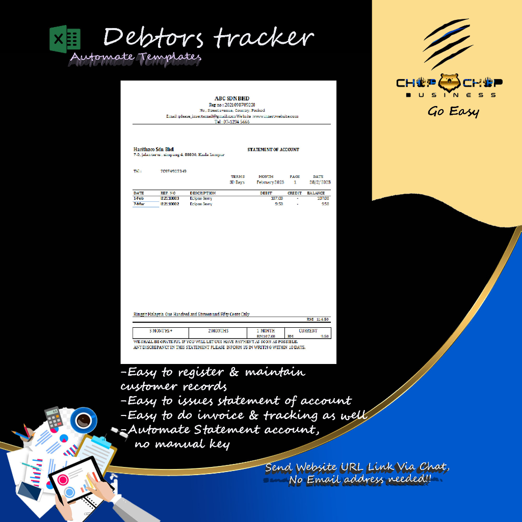 Debtor trackers Automate/Statement of Account with invoice | Shopee ...