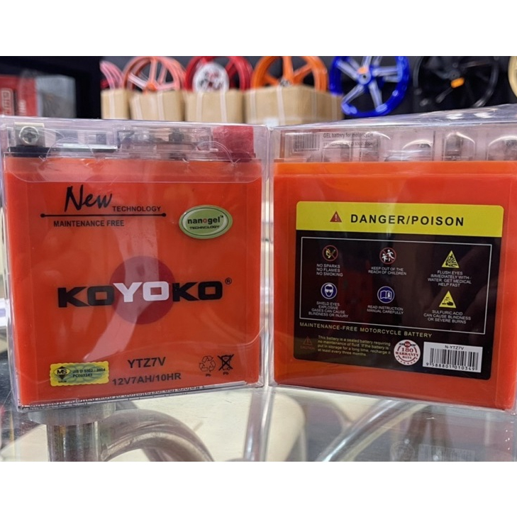 KOYOKO YTZ7V YAMAHA NMAX V1 NVX155 BATTERY NANOGEL BATTERY 12V7AH-G2 ...