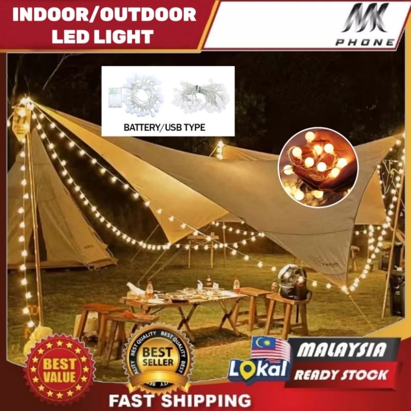 LED Camping Outdoor LED Light String Ball Fairy Light Strip New Year ...