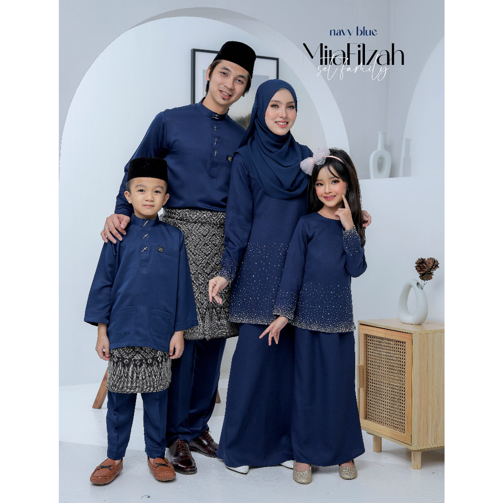 BAJU RAYA MODEN MIRA FILZAH EXCLUSIVE ( NAVY BLUE) | Shopee Malaysia