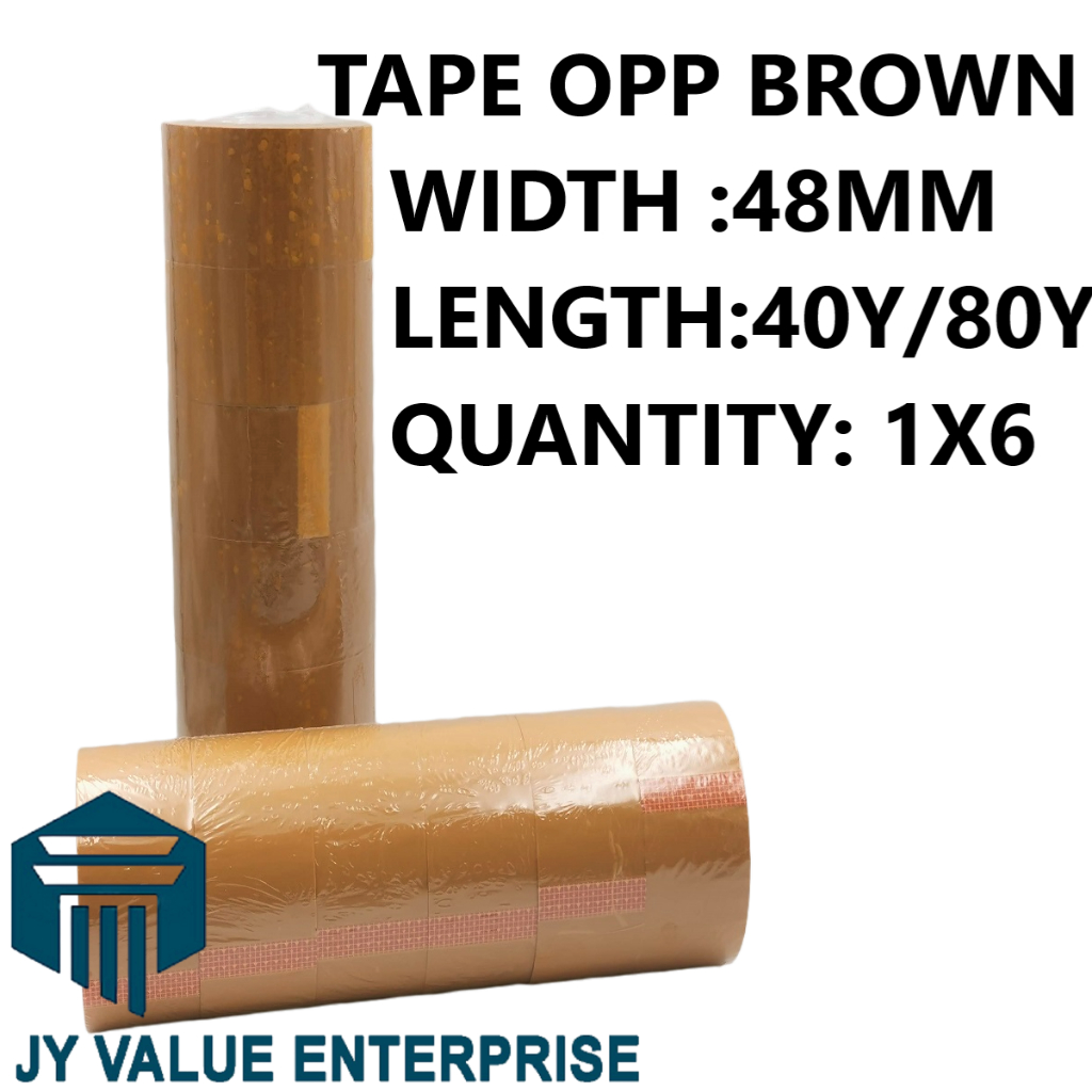 Tape Opp Brown 48mm 6 rolls | Shopee Malaysia