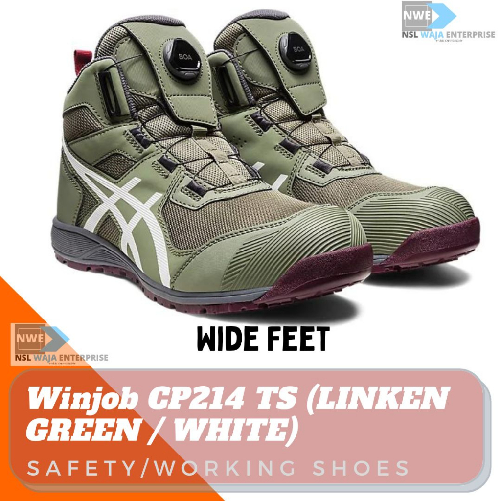 READY STOCK!! Asics Winjob Working CP214 TS BOA Safety Shoes Kasut Keselamatan Kerja Wide Feet ...