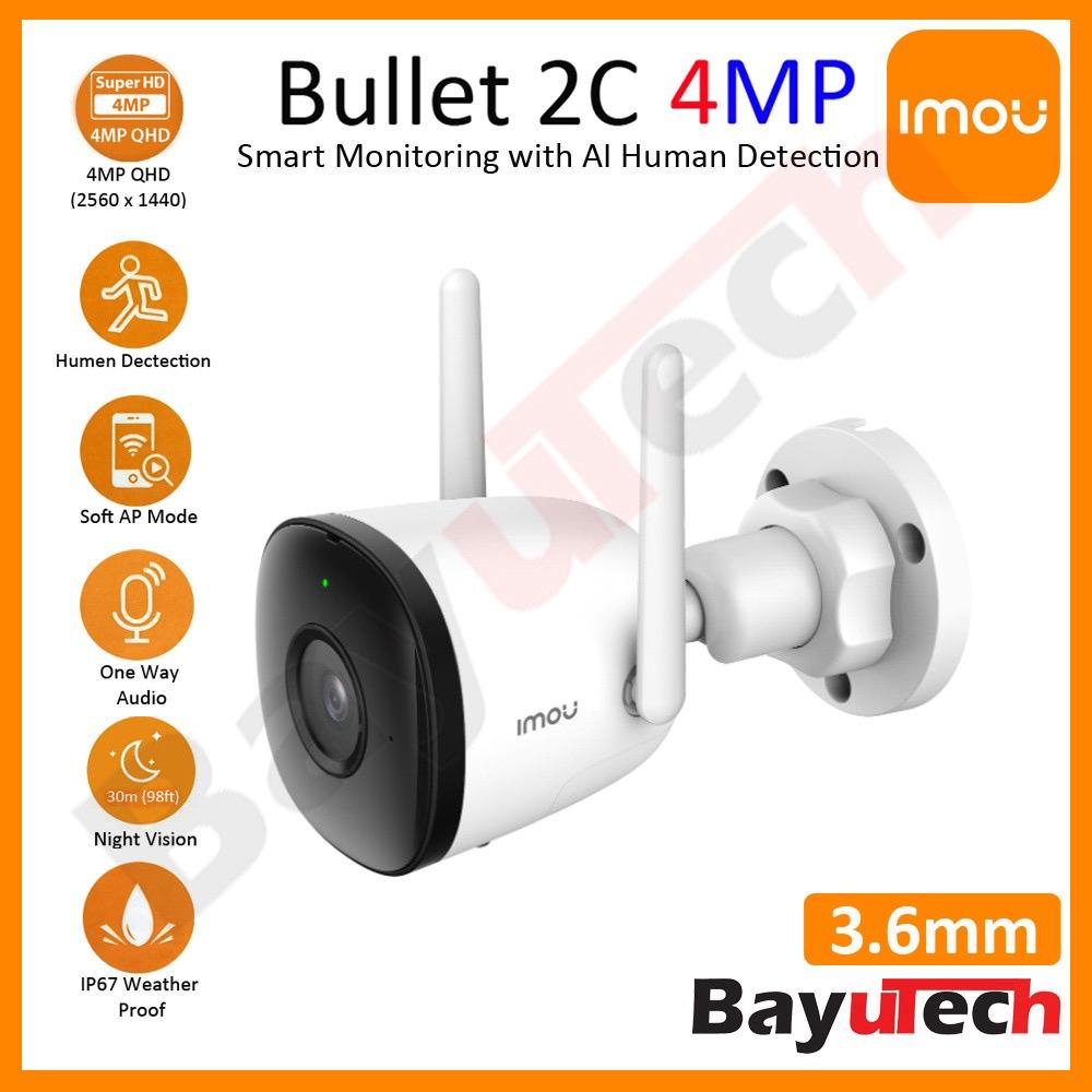 IMOU BULLET 2C 4MP / 2K AI Human Detection , Built-in Mic , Outdoor ...