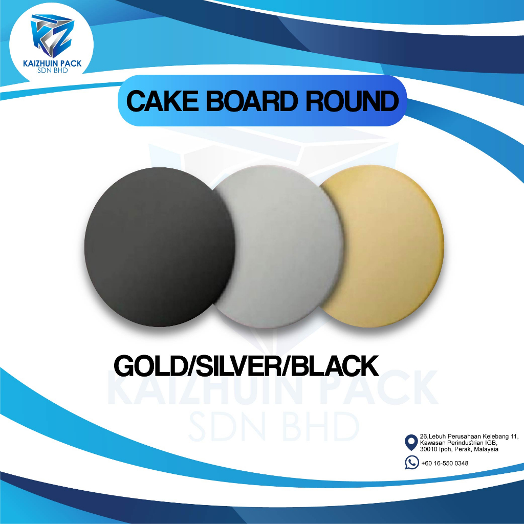 (Read Description) Round Cake Board - Gold/Silver/Black | Shopee Malaysia